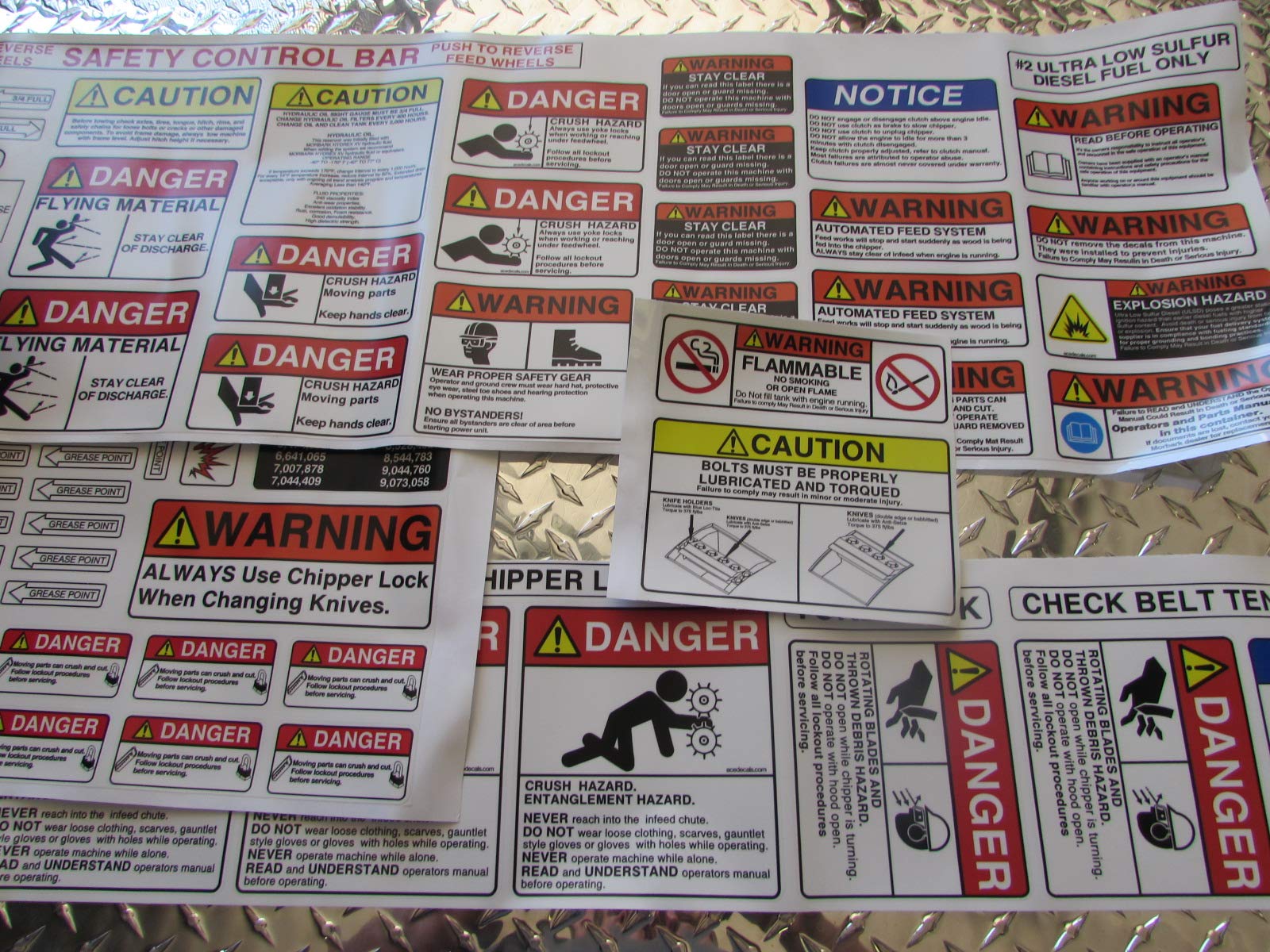 MORBARK Wood Chipper Safety Decal KIT