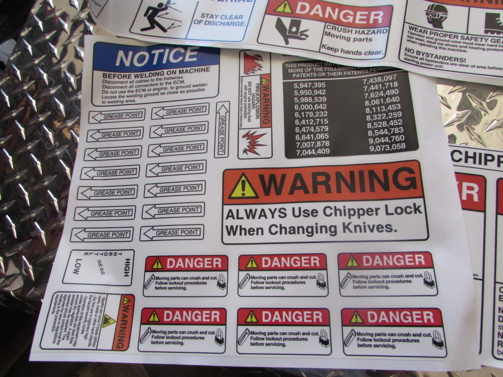 MORBARK Wood Chipper Safety Decal KIT