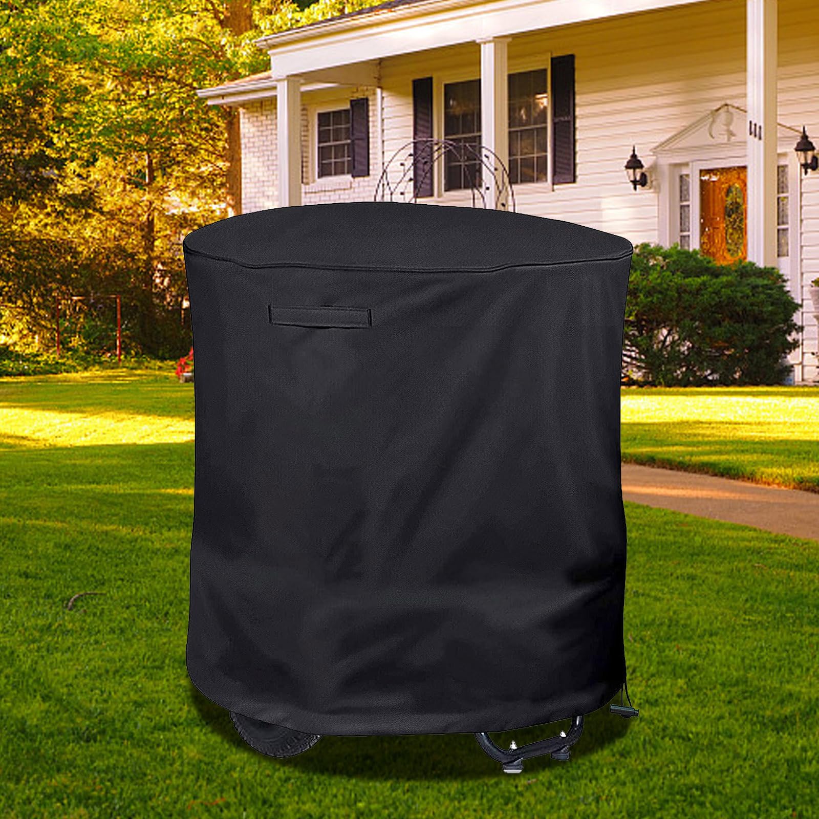 Vkinman Waterproof Wood Chipper Cover Heavy-Duty Wood Chipper Shredder Mulcher Cover 33"x45" Leaf Mulcher Cover, Black