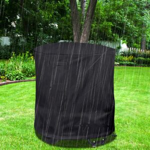 Vkinman Waterproof Wood Chipper Cover Heavy-Duty Wood Chipper Shredder Mulcher Cover 33"x45" Leaf Mulcher Cover, Black