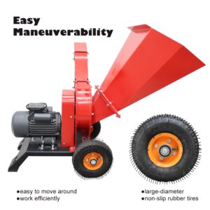 TECHTONGDA Electric Wood Chipper Shredder Mulcher Branch Crusher for Corn Straw Grass Fruit Trees Hand Pushed Multifunctional Garden 220V