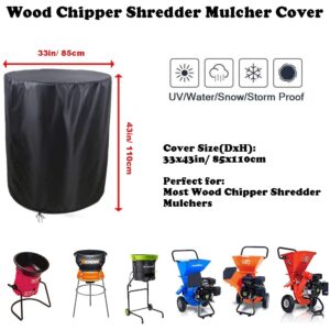 Skyour Wood Chipper Shredder Mulcher Cover Waterproof Heavy Duty Dustproof Electric Leaf Mulcher Shredder Protector Covers 33"x43"