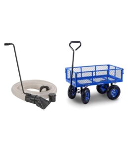 g wood chipper shredder mulcher leaf vacuum kit & landworks lawn & garden utility cart/beach wagon