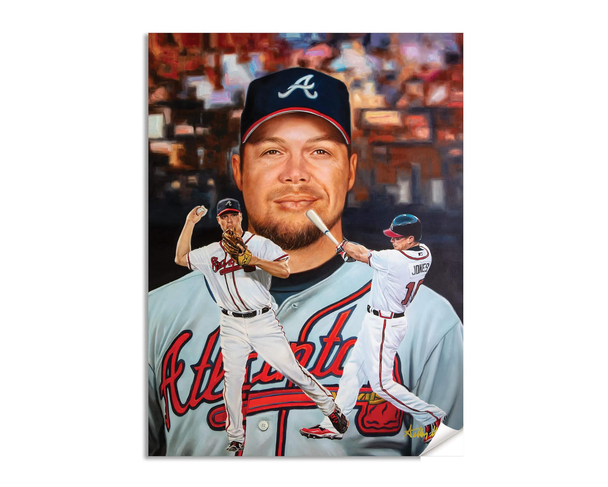 Atlanta Braves 3rd Base Chipper Jones MLB Baseball Player HOF Hall of Fame Art Print 1AM3 on 18x24 matte paper