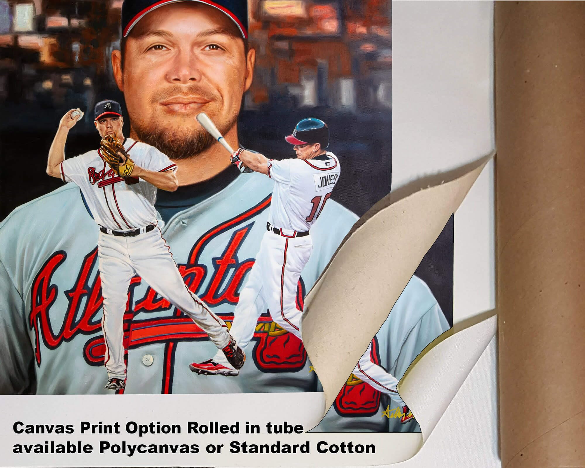 Atlanta Braves 3rd Base Chipper Jones MLB Baseball Player HOF Hall of Fame Art Print 1AM3 on 18x24 matte paper