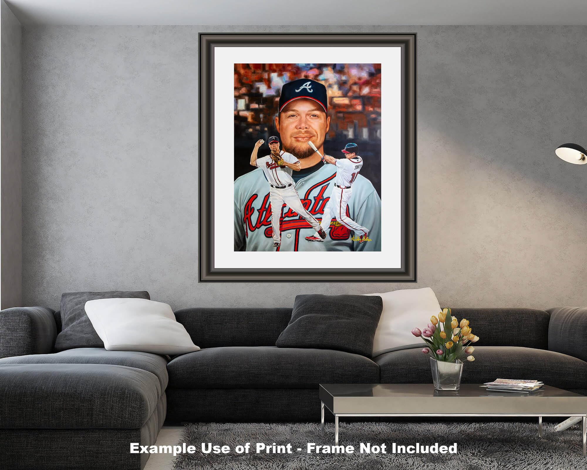 Atlanta Braves 3rd Base Chipper Jones MLB Baseball Player HOF Hall of Fame Art Print 1AM3 on 18x24 matte paper