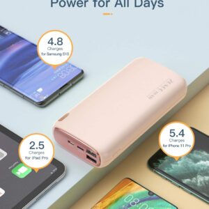 Kuulaa Portable Charger iPhone Power Bank 26800mAh Battery Pack Charger Portable Dual USB Output Portable Battery Charger Compatible with iPhone 15 14 13 12 11 Samsung S22 S21 Google iPad etc, Pink