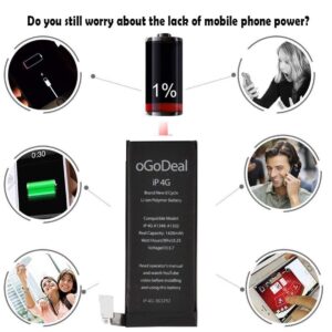 oGoDeal Battery Replacement Compatible for iPhone 4 Model A1349 A1332