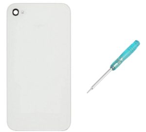 new oem white apple iphone 4 replacement glass white battery cover , battery door, rear panel + 5 star screwdriver & iphone 4 gsm, at&t, t-mobile