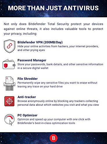 Bitdefender Total Security - 10 Devices | 2 year Subscription | PC/MAC |Activation Code by email