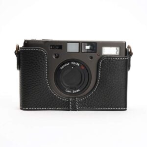 TP Original Handmade Genuine Real Leather Half Camera Case Bag Cover for Contax T3 Black Color