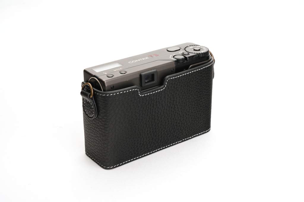 TP Original Handmade Genuine Real Leather Half Camera Case Bag Cover for Contax T3 Black Color