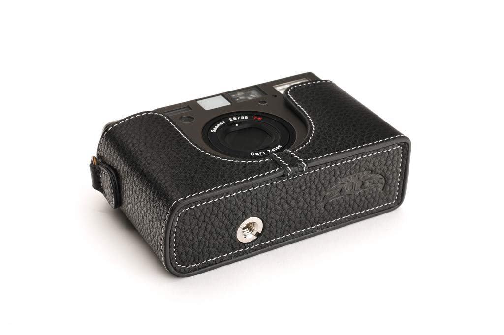 TP Original Handmade Genuine Real Leather Half Camera Case Bag Cover for Contax T3 Black Color