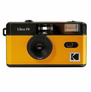 kodak ultra f9 film camera, 35mm, black x yellow