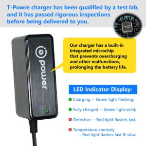 T POWER 12.6v Charger for Aiper Seagull 600 1000 1500 Cordless Vacuum Sunshine HJ1102 eagull 1000 HJ1103J Robotic Pool Cleaner Ac Dc Adapter Class 2 Power Supply