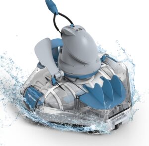 kokido (2023 new) cordless robotic pool cleaner, automatic pool vacuum for flat bottom above/inground pools up to 30 feet. dirt, sand, debris and leaves (max 5 inch), last 90 mins, xtrojet 330