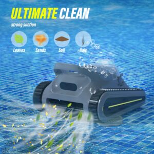 Seauto New Crab Cordless Robotic Pool Vacuum Cleaner Waterline Cleaning, Wall-Climbing, Intelligent Route Planning