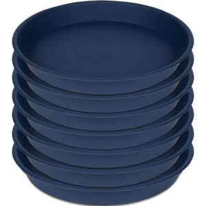 angde plant saucer 10 inch, 6 pack of 10 inch plant saucer round, plastic flower plant trays for pots, plant saucers for indoors 9", plant pot saucers, planter tray for planter 8-10" (10", blue)