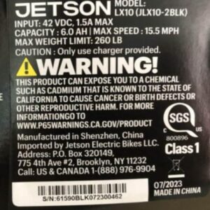 Jetson LX10 Folding Electric Ride-On - Includes Easy Folding Mechanism, 250 Watt Motor, Top Speed of 15.5 mph, Twist Throttle, 10" Wheels, With Pegs, Black, JLX10-2BLK