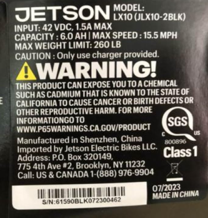 Jetson LX10 Folding Electric Ride-On - Includes Easy Folding Mechanism, 250 Watt Motor, Top Speed of 15.5 mph, Twist Throttle, 10" Wheels, With Pegs, Black, JLX10-2BLK