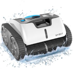 wybot cordless robotic pool cleaner, ultra strong suction, wall climb pool vacuum with intelligent route planning, lasts 110mins, triple-motor, ideal for in-ground pools up to 60 feet (black) (wy004)