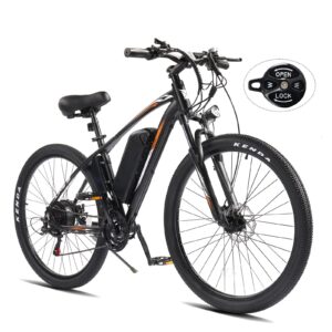 pexmor 500w electric bike for adults, 27.5" electric mountain ebike 48v 13ah removable battery, 20mph 50miles adults electric bicycle commuter bike, 21 speed, lockable suspension fork