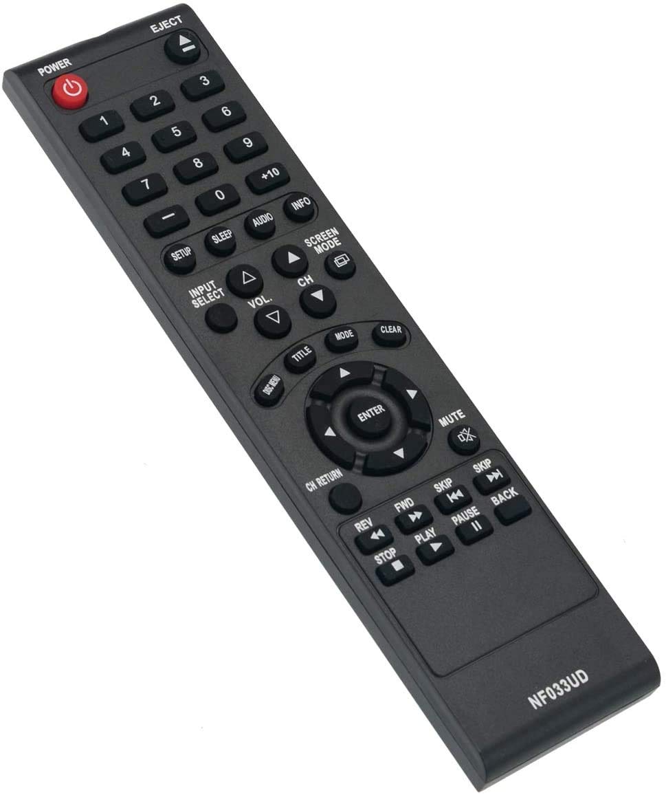 New NF033UD Replaced Remote Applicable for Sylvania Emerson TV DVD Player LD190SS1 LD190SS2 LD195SSX LD320SS1 LD320SS2 LD320SSX LD370SSX LD190EM1 LD190EM2 LD260EM2 LD320EM2 A9DF1UH