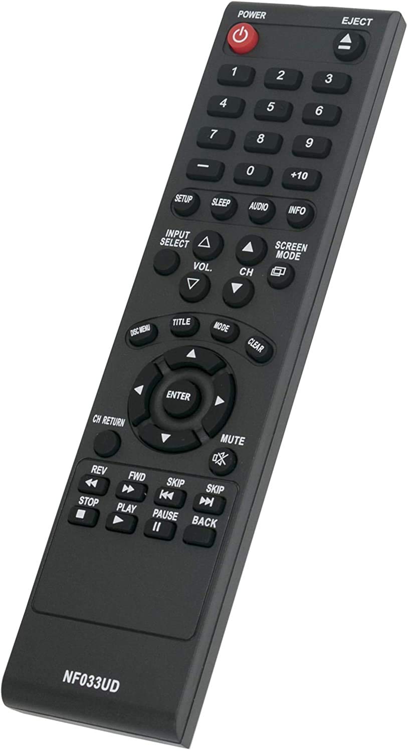 New NF033UD Replaced Remote Applicable for Sylvania Emerson TV DVD Player LD190SS1 LD190SS2 LD195SSX LD320SS1 LD320SS2 LD320SSX LD370SSX LD190EM1 LD190EM2 LD260EM2 LD320EM2 A9DF1UH