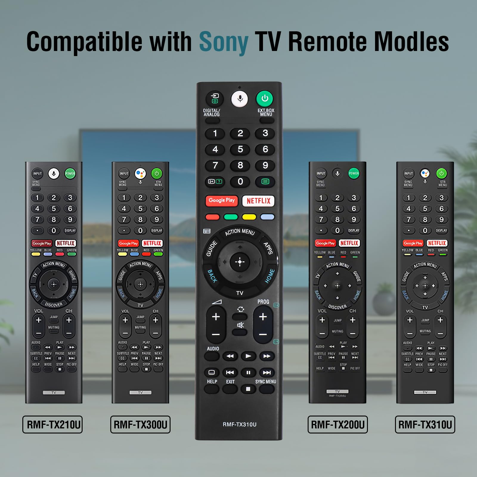 RMF-TX310U Replace Voice Remote Control with Mic fit for Sony Bravia 4K Smart TV XBR-55X900F XBR-43X800G XBR-49X800G XBR-49X900F XBR-55A8G XBR-65X800G XBR-55X800G XBR-65X900F XBR-75X800G