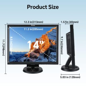 Eyoyo 14 inch LCD HDMI Monitor 1024x768 Small VGA Display Monitor for Security Cameras w/HDMI/VGA/AV/BNC Input w/Built-in Speakers and Remote