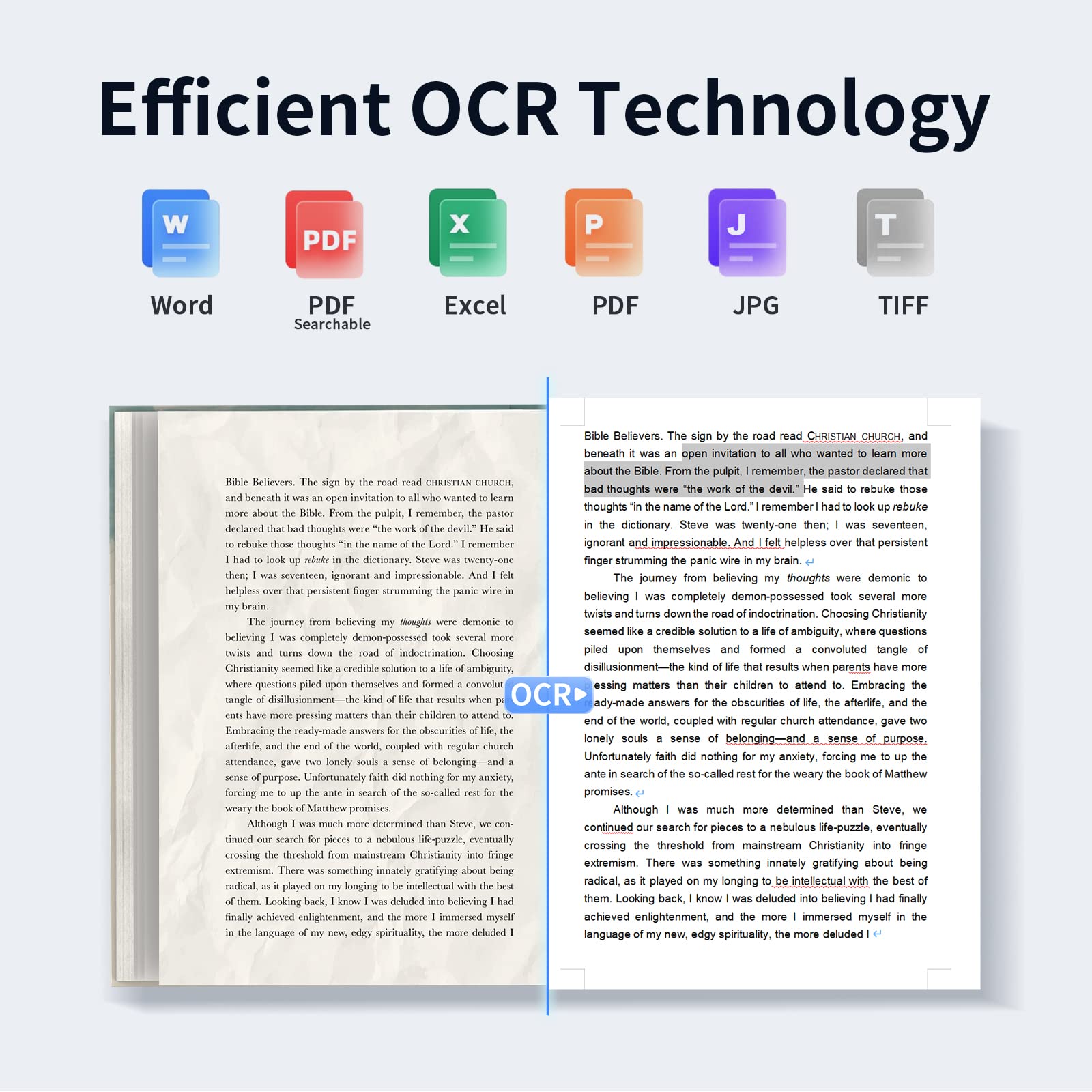 CZUR ET16 Plus Advanced Book & Document Scanner, 2nd Gen Auto-Flatten&Deskew Tech, 16MP Camera, Capture A3, 186 Languages OCR, Convert to PDF/Searchable PDF/Word/Tiff/Excel, Run On Windows&MacOS