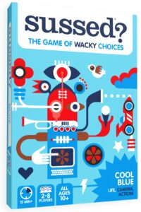 sussed the game of wacky choices - social card games for teens, boys, girls - fun gift for kids & adults - great travel conversation starter - cool blue deck