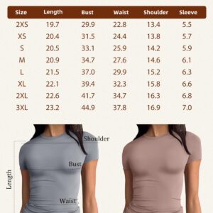 Trendy Queen Womens T Shirts Casual Basic Going Out Tops Summer Slim Fit Short Sleeve Spring Crop Tops Crew Neck Tight Y2k Clothing Teen Girls 2024 Black