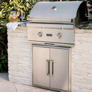 Coyote Outdoor Kitchen Grill | 28- inch Built-in Liquid Propane Grill | 2 Burner Barbecue | Premium BBQ | Great For Outdoor Kitchens | Top-Tier Warranty | C-Series C1C28LP