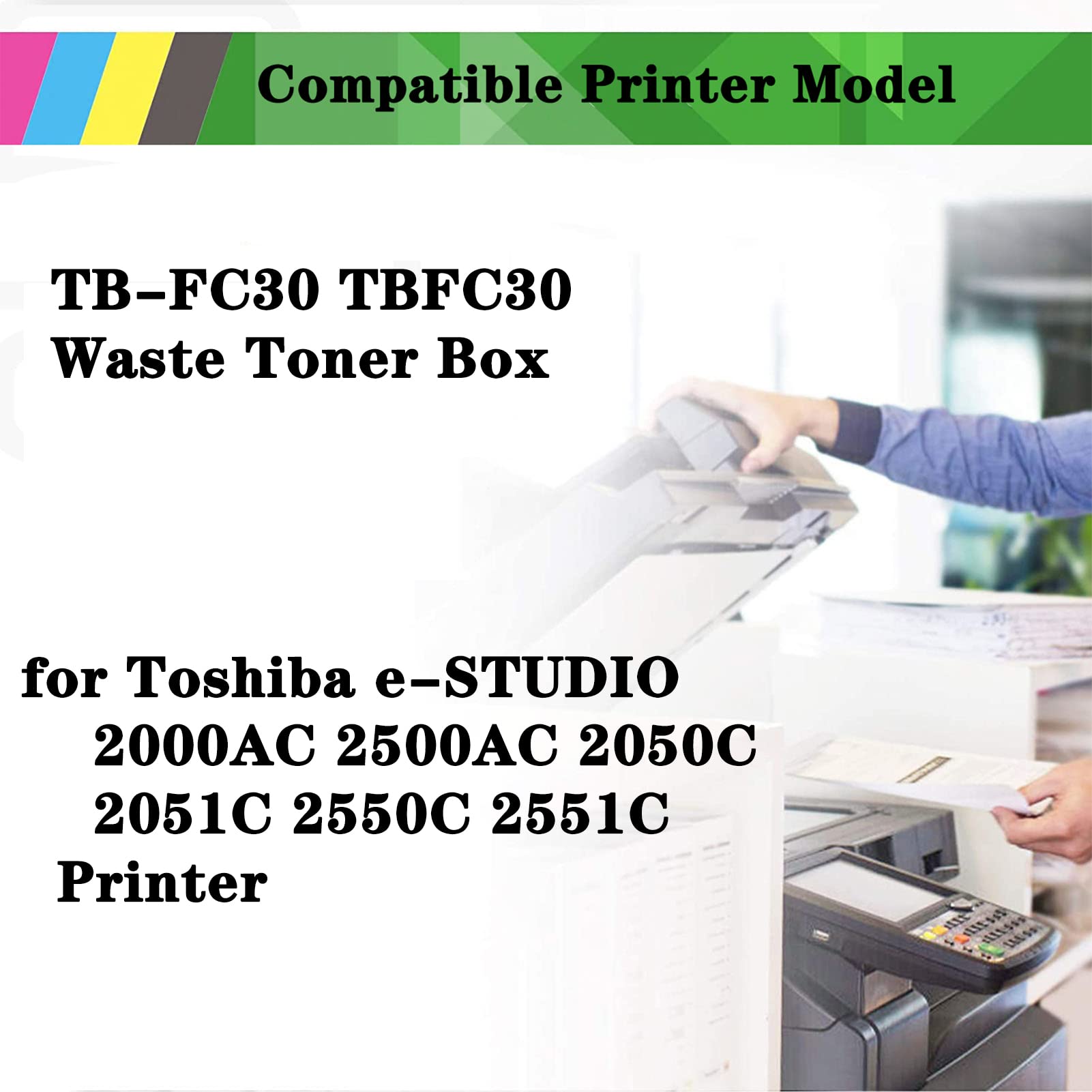 RIUT TB-FC30 TBFC30 Compatible Waste Toner Box Replacement for Toshiba E-Studio 2000AC 2500AC 2050C 2051C 2550C 2551C Printer Waste Toner Cartridge 2Pack