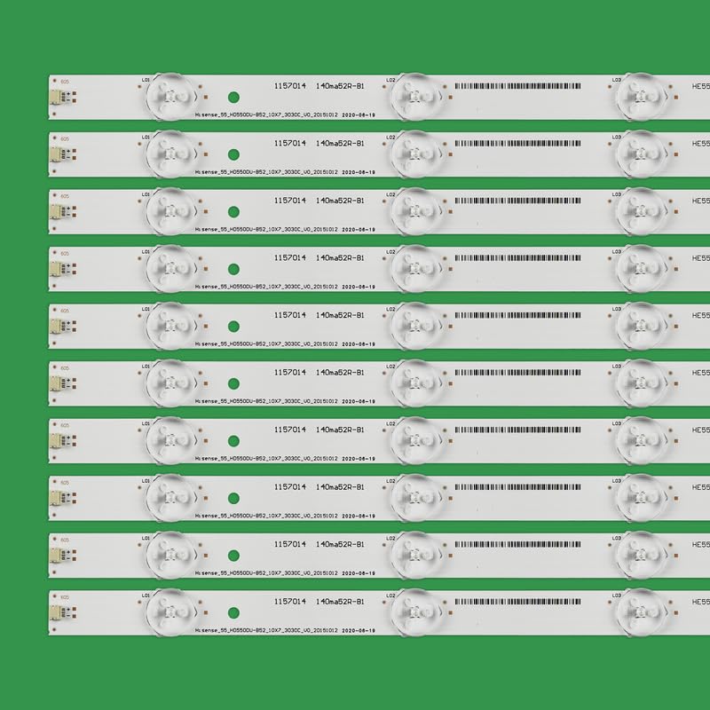 LED Backlight Strip Replace for TV Kits 10PCS LED Backlight Strip 7 Lamps for Hjjsense - 55-55 HD550DU-B52-10X7-3030C - V0-20151012 55H8C 55K3300UW H55m3300 H55M3000