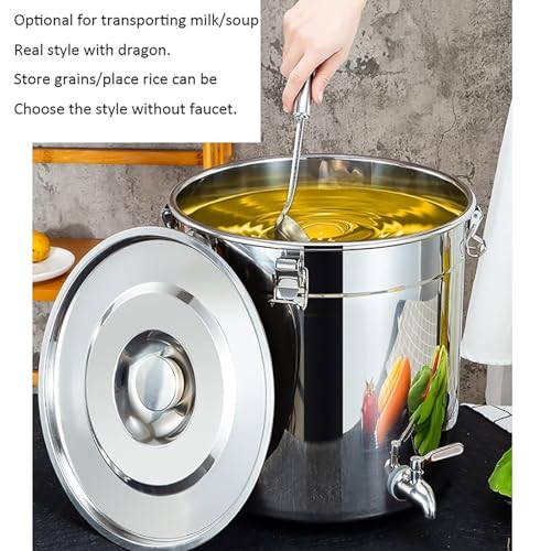 Stock Pot With Spigot - Stock Pot, Soup Pot With Lid, Stainless Steel Stock Pot, 201 Stainless Steel Soup Bucket/Sealed Bucket/Transportation Bucket, Cooking Pot With Non-Stick Coating ( Size : 30*30c