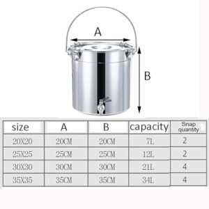 Stock Pot With Spigot - Stock Pot, Soup Pot With Lid, Stainless Steel Stock Pot, 201 Stainless Steel Soup Bucket/Sealed Bucket/Transportation Bucket, Cooking Pot With Non-Stick Coating ( Size : 30*30c