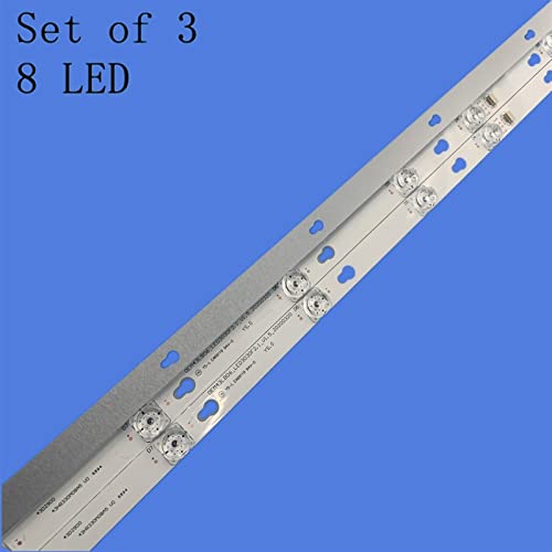 MSEURO Led Backlight L43P1-F 4C-LB4308-ZM02J TOT_43D2900_3X8_3030C_d6t-2d1_4S1PX2 Rev.V2 TV 8 Lamps 6V Compatible with TCL D43A810 U43P6046