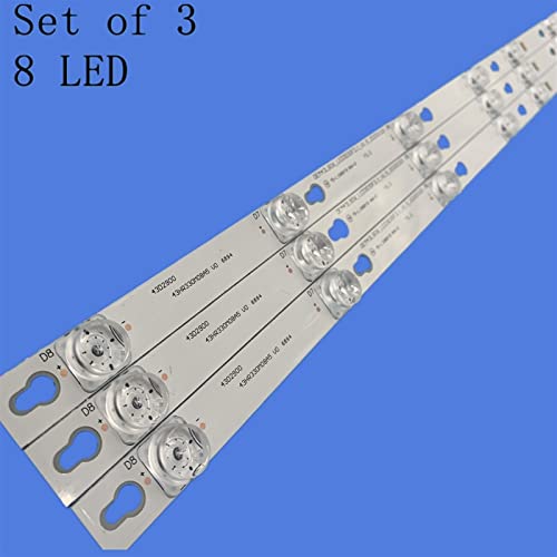 MSEURO Led Backlight L43P1-F 4C-LB4308-ZM02J TOT_43D2900_3X8_3030C_d6t-2d1_4S1PX2 Rev.V2 TV 8 Lamps 6V Compatible with TCL D43A810 U43P6046