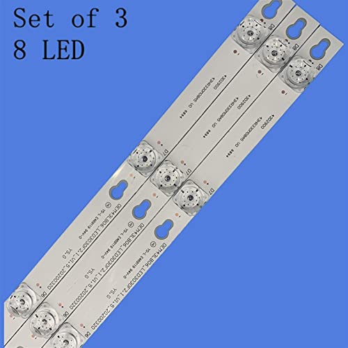 MSEURO Led Backlight L43P1-F 4C-LB4308-ZM02J TOT_43D2900_3X8_3030C_d6t-2d1_4S1PX2 Rev.V2 TV 8 Lamps 6V Compatible with TCL D43A810 U43P6046