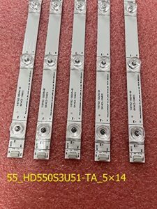 rotemadegg kit 5pcs 14led led backlight strip compatible with hisense 55h8e 55h9e ic-a-cndn55d975 h55a6500 55_hd550s3u51-ta_5x14_3030c 55hs68u (color : kit 5 pcs for 1 tv)