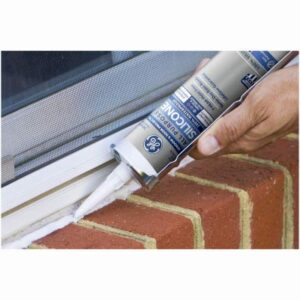 GE Silicone GE012 10.1 Oz Clear Window & Door Silicone Rubber Caulk (2 Pack)