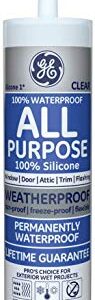 GE Silicone GE012 10.1 Oz Clear Window & Door Silicone Rubber Caulk (2 Pack)