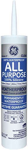 GE Silicone GE012 10.1 Oz Clear Window & Door Silicone Rubber Caulk (2 Pack)