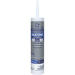 GE Silicone GE012 10.1 Oz Clear Window & Door Silicone Rubber Caulk (2 Pack)