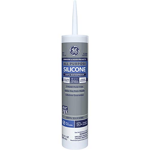 GE Silicone GE012 10.1 Oz Clear Window & Door Silicone Rubber Caulk (2 Pack)