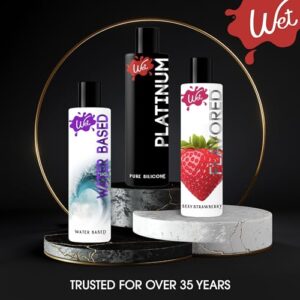 Wet Platinum Silicone-Based Lube for Men, Women & Couples, 4.2 Fl Oz - Ultra Long-Lasting & Water-Resistant Premium Personal Lubricant - Safe to Use with Latex Condoms - Non-Sticky & Hypoallergenic