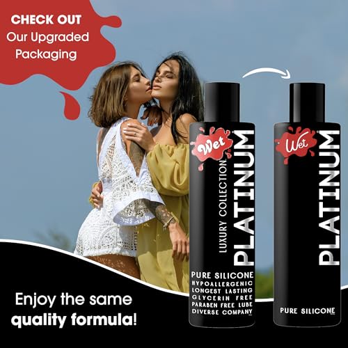 Wet Platinum Silicone-Based Lube for Men, Women & Couples, 4.2 Fl Oz - Ultra Long-Lasting & Water-Resistant Premium Personal Lubricant - Safe to Use with Latex Condoms - Non-Sticky & Hypoallergenic