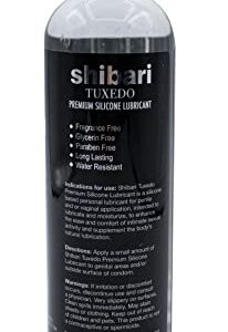 Shibari Tuxedo Silicone Lubricant, Premium Thick Lube for Women, Men, Couples, for Vaginal, Solo or Anal Play, Compatible with Natural Rubber Latex, Polyurethane, and Polyisoprene Condoms, 8 fl oz